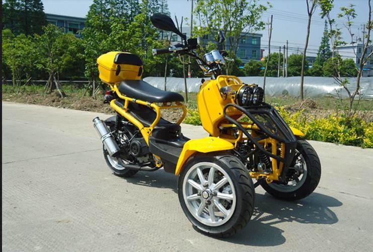 Horizontal Type Tri Wheel Motorcycle 50cc 3 Wheel Trike Scooter 4 Stroke